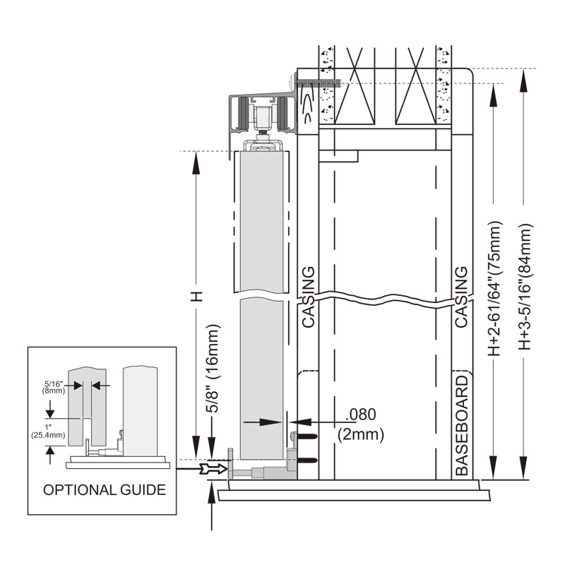 JUBEST Standard Single Track Barn Door Hardware Kit & Reviews - Wayfair Canada